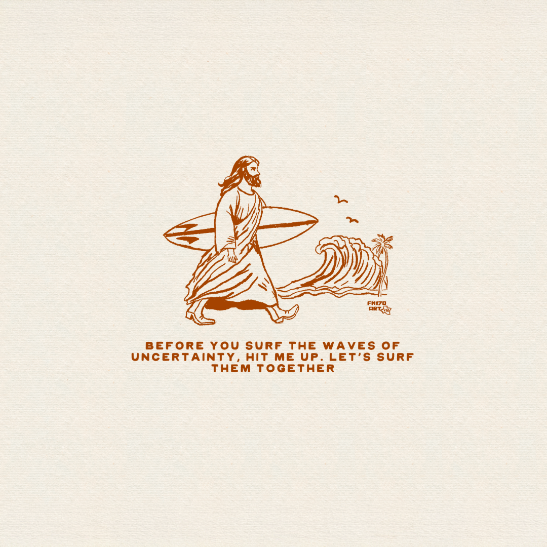 Surfing Jesus Print – FM170 Art