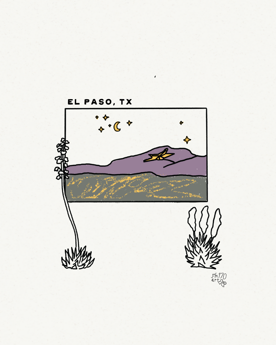 El Paso, TX- Star on the Mountain – FM170 Art